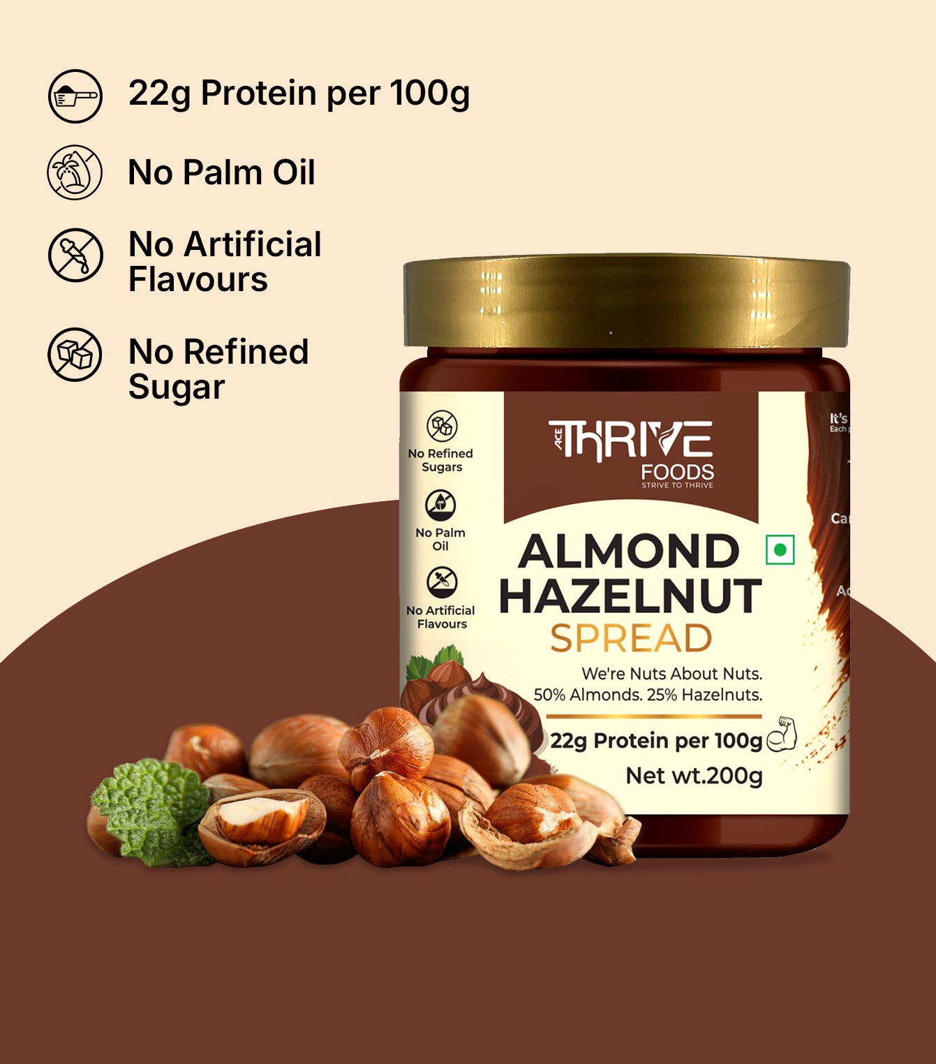 Thrive Protein Hazelnut Spread 200g – Healthy & Delicious – Ace Thrive ...